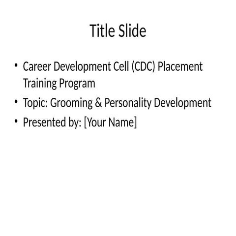 Grooming_&_Personality_Development. pptx | PPT