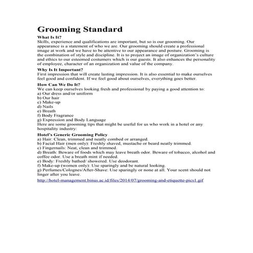 Grooming standared | RTF