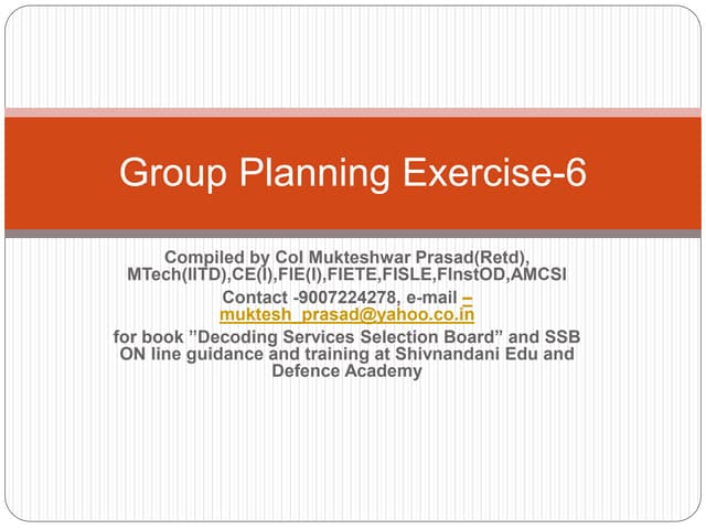 Group Planning Exercise -2 | PPTX