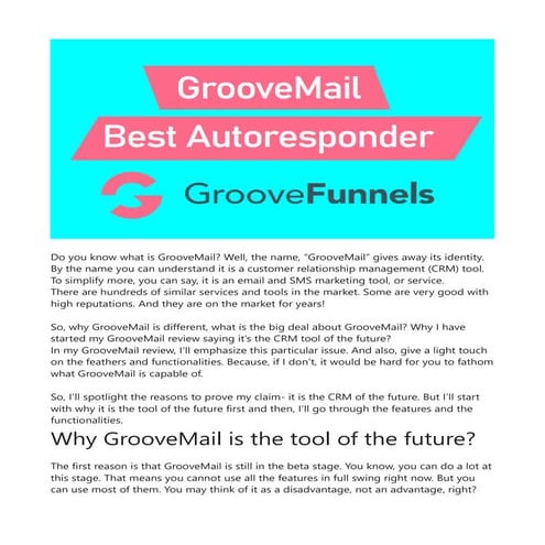 Groove mail crm tool of the future | PDF