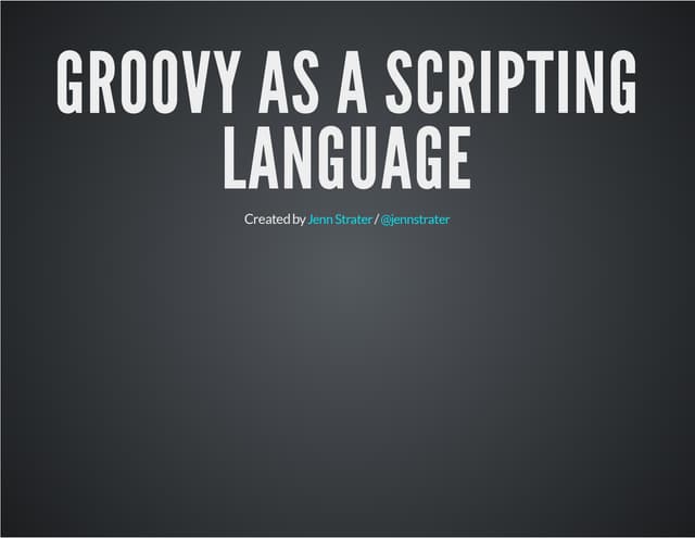 Groovy As A Scripting Language Pdf Programming Languages Computing 8184