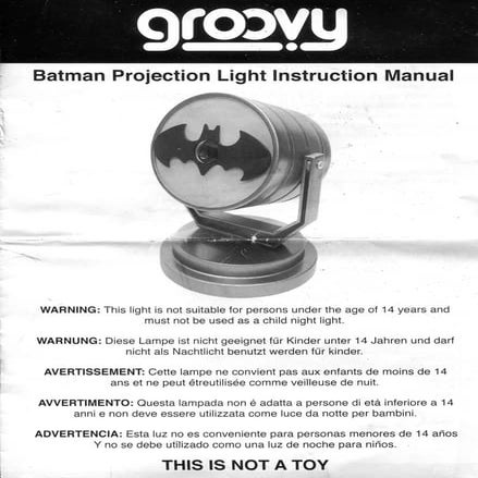 Groovy Batman projection light instruction manual | PDF