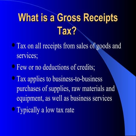 Gross Receipts Tax Power Point | PPT