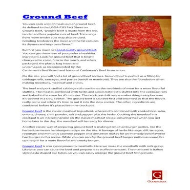 Ground beef | PDF | Vegetarian Diets | Food & Drink