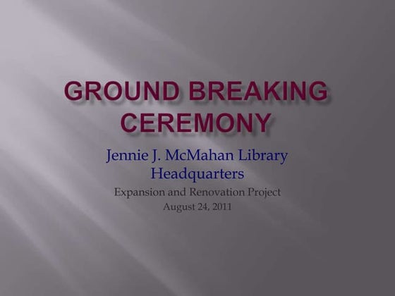 Publications - Groundbreaking Ceremony Program | PPT