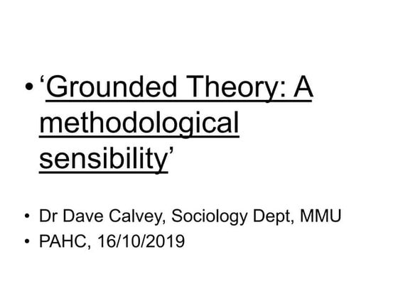 Grounded theory methodology of qualitative data analysis | PPT
