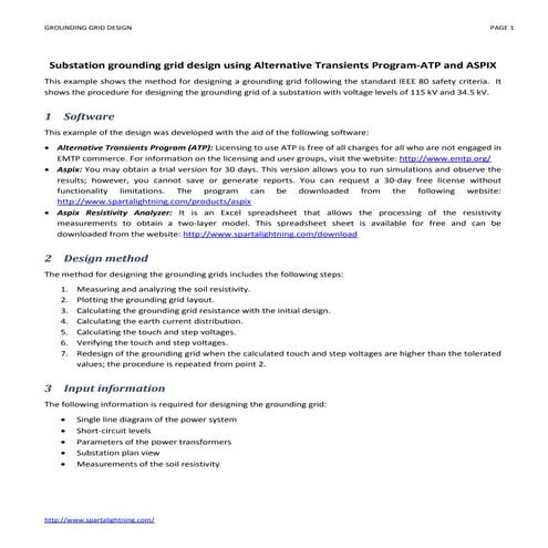 Substation grounding grid design using Alternative Transients Program ...