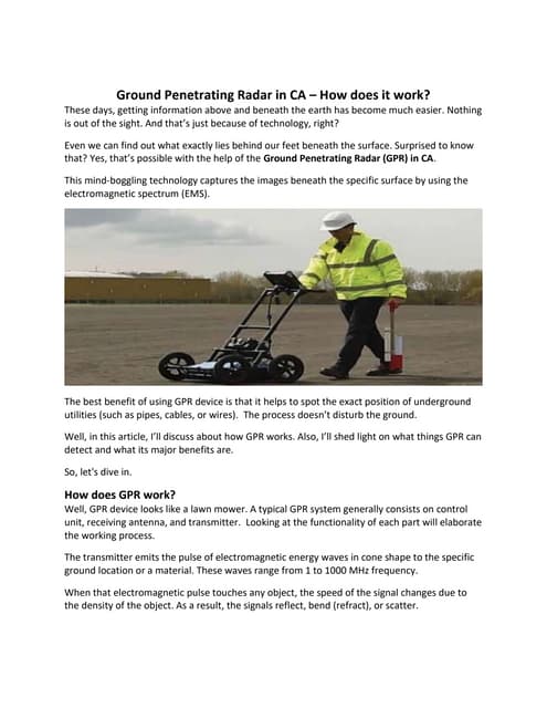 Ground Penetrating Radar (GPR) | PPT