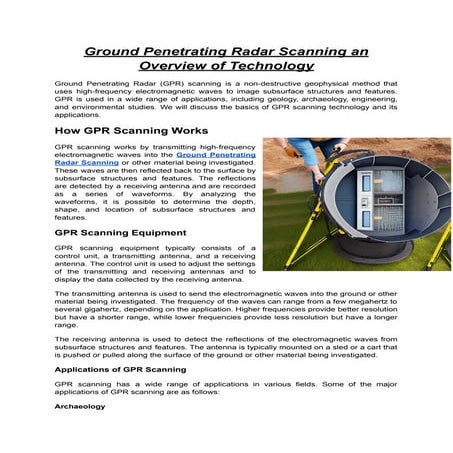 Ground Penetrating Radar Scanning an Overview of Technology.pdf
