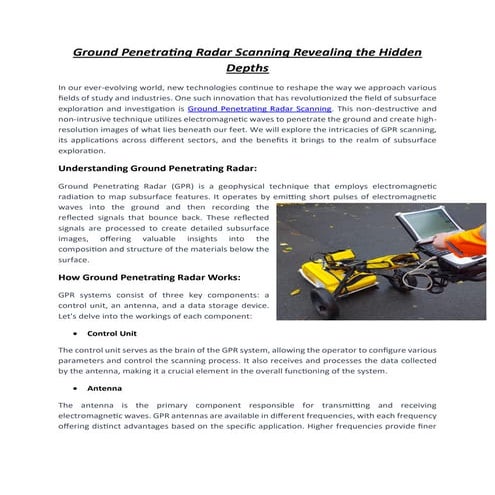 GROUND PENETRATING RADAR(GPR) ppt | PPTX