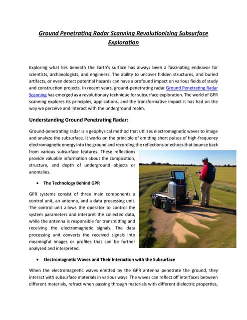 Ground Penetrating Radar Pdf Geology Science