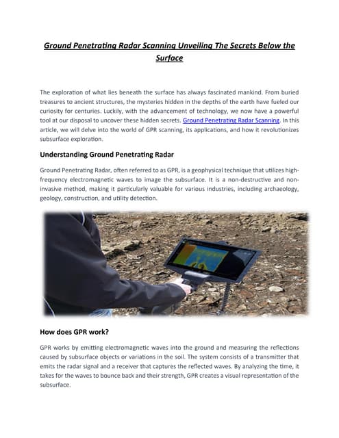 Ground Penetrating Radar Scanning an Overview of Technology.pdf