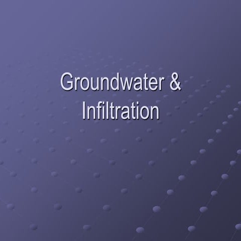 Groundwater and infiltration | PPT | Chemistry | Science
