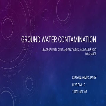 GROUND WATER CONTAMINATION | PDF