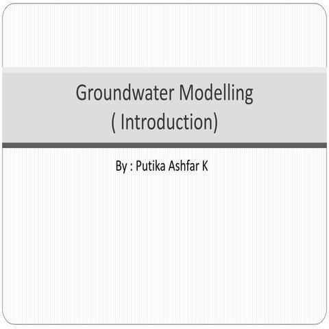 Groundwater modelling (an Introduction) | PDF