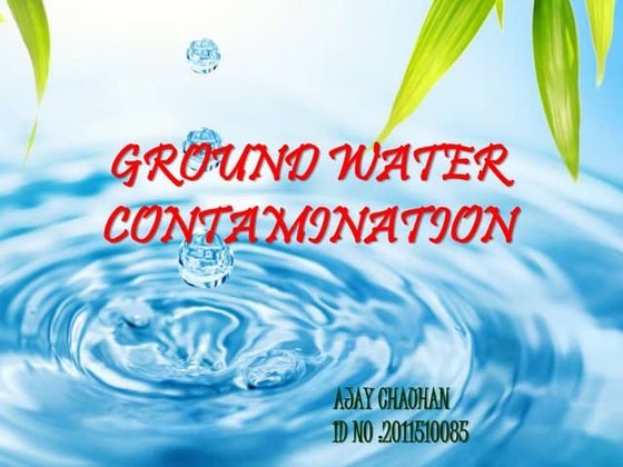 groundwater pollution | PPT