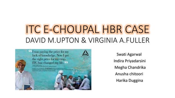 ITC echoupal case- solution.pptx for MBS | PPTX | Agriculture | Industries