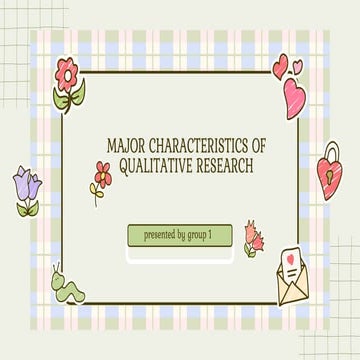 Major Characteristics of Qualitative research | PDF