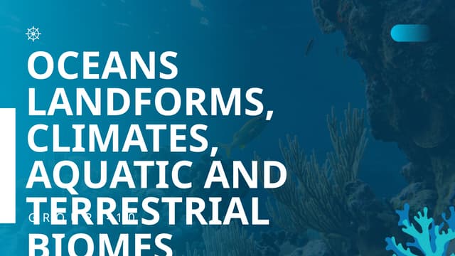 Ocean Zones and Marine Ecosystems Notes | PPTX