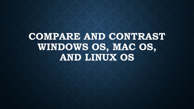 Different types of operating systems | PPTX