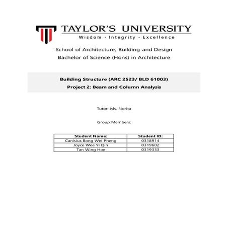 Beam and Column Analysis | Group Component | DOCX | Civil Engineering ...