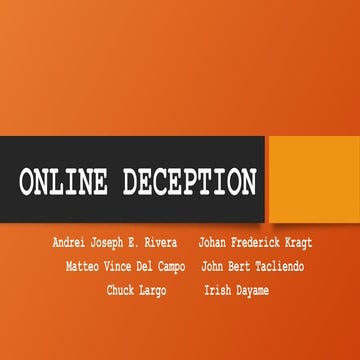 The effect of deception to young students | PPTX