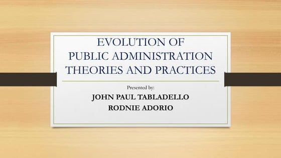Evolution of Public Administration in Indian Context | PPTX