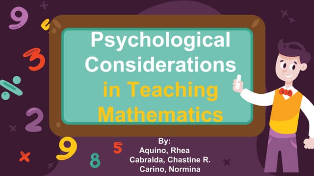 Learning theories in mathematics | PPTX