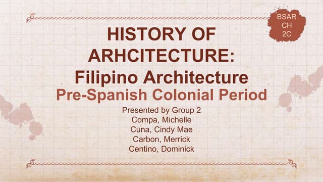 Hoa 4 - Philippine Architecture 1 | PDF