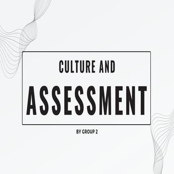 CULTURE AND ASSESSMENT POWERPOINT PRESENTATION | PPT