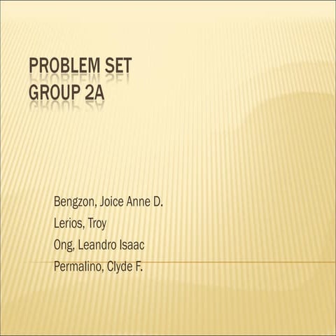 Problem Set | PPT