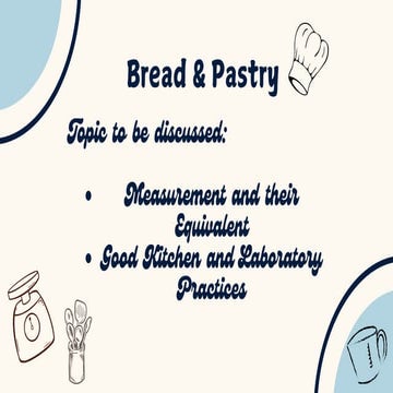 Bread & Pastry Measurements and their equipment | PDF