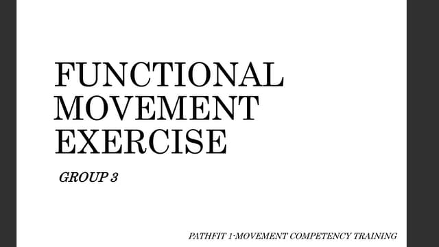 Movement competency, physical activities | PPTX