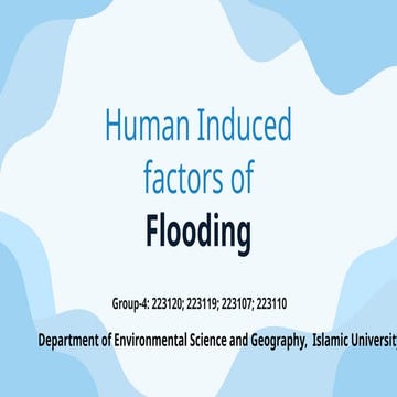 Human Induced Factors of Flooding in Bangladesh | PPTX