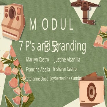 Entrepreneurship Module five the 7ps and branding | PPTX