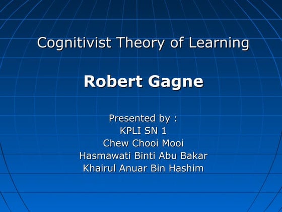 Gagne’s Hierarchy of Learning – Eight types of learning | PPT