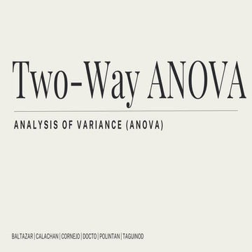 Two-Way ANOVA ANALYSIS OF VARIANCE (ANOVA) | PDF