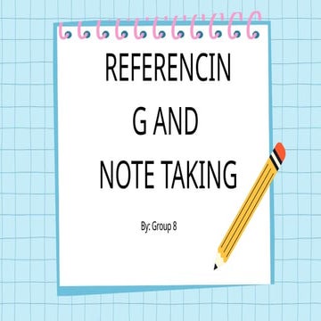 Referencing _ and Note _ Taking _ Skills | PPTX