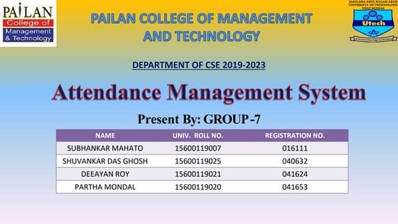 Ppt of online Attendance system | PPTX