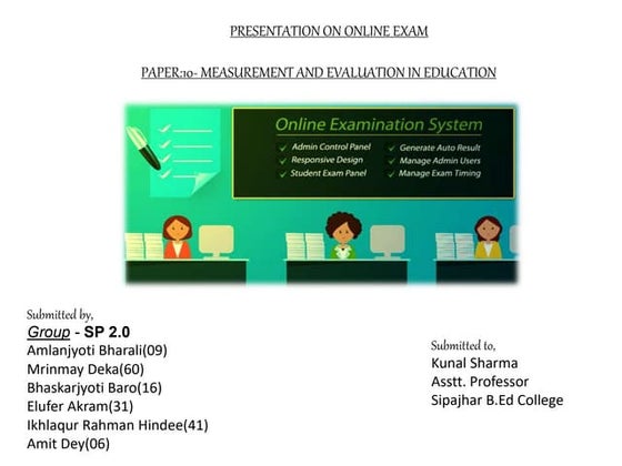 Online Examination System Presentation | PPTX | Standardized Testing ...