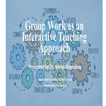 Group Work as an Interactive Teaching Approach | PDF