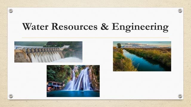Water Resources Engineering | PPTX