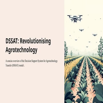 crop modeling DSSAT-Revolutionising-Agrotechnology | PPTX