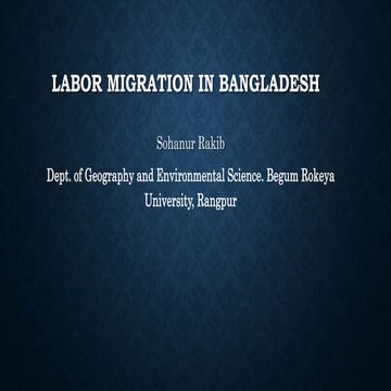 Labor migration in Bangladesh | PPTX