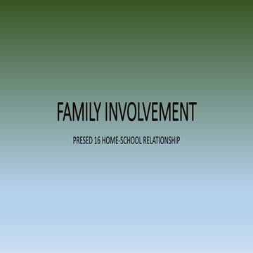 Family Involvement | PPTX