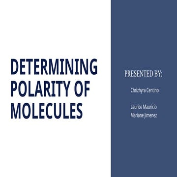 Polar and non polar compounds and dipole moment - PPT | PPTX