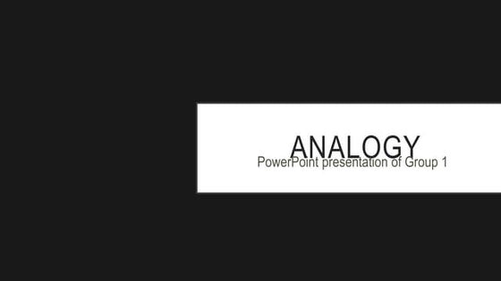 Analogy Powerpoint Presentation Grade Four | PPT