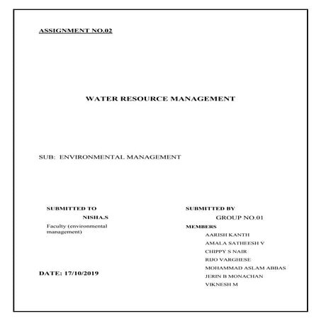 WATER RESOURCE MANAGEMENT FULL NOTES | PDF