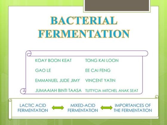 Lactic acid fermentation | PPT