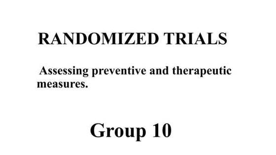 Non randomized controlled trial | PPTX | Medical Health